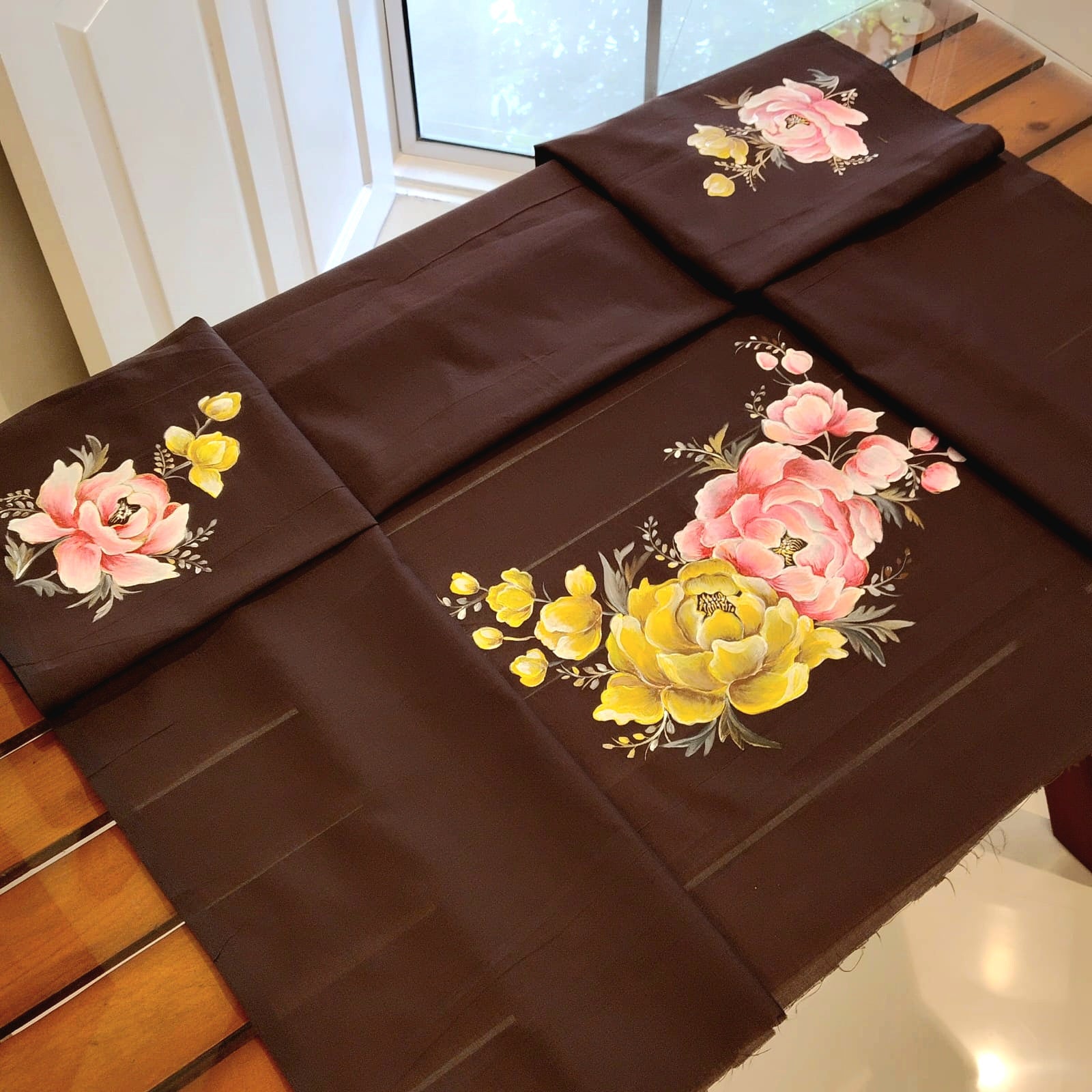 Hand-Painted Cotton Blouse With Floral Charm – kriti-by-preethi